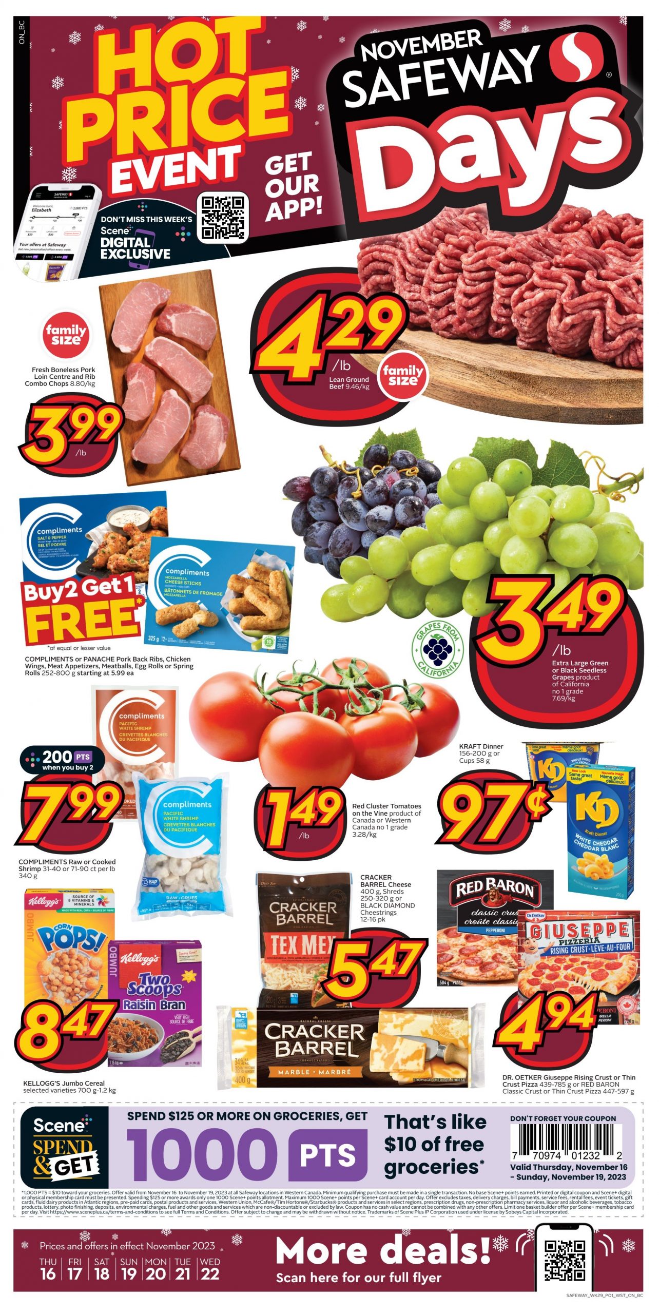 Safeway 本周特价 11月16日 - 11月22日, 2023 - 大温本周特价